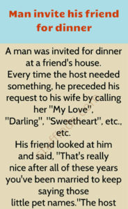 Man invite his friend for dinner