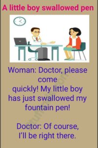 A little boy swallowed pen