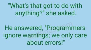 Warnings and errors