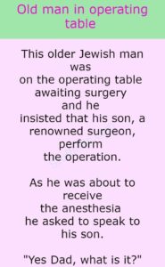 Old man in operating table
