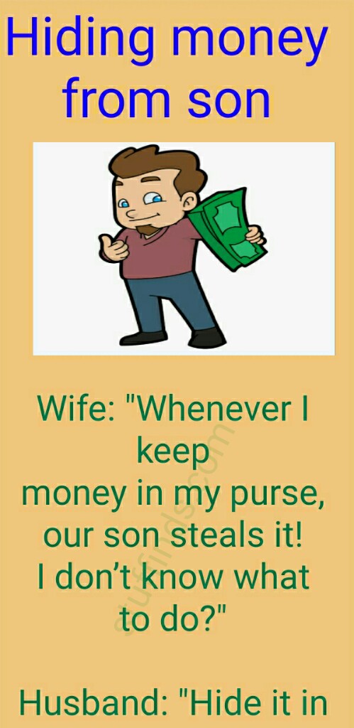 Hiding money from son